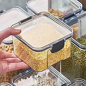 Airtight Food Storage Containers with Easy Lock Lids, Kitchen Pantry Organization Plastic Canisters Sealed Jar with for Cereal, Rice, Pasta, Flour and Sugar
