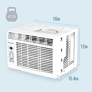 Keystone 5,000 BTU Window Air Conditioner and Dehumidifier, Window AC Units for Apartment, Living Room, Bathroom, and Small Rooms up to 150 Sq.Ft., Quiet Window Air Conditioners with Remote Control