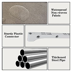 JIUYOTREE 5-Tiers Portable Bookshelf with Fabric Cloth at Back, 8 Cube Closet Storage Organizer Bookcase, Living Room,Study Room,Bedroom, Black