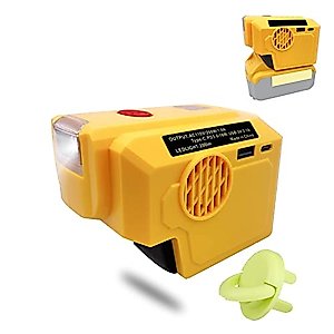 200W Portable Power Dew 20V Lithium Battery, DC 20V to AC 110V Portable Power Station Power Inverter with AC Outlet USB-C PD3.0 for Dew Phone Charger and LED Light (Battery Not Included)