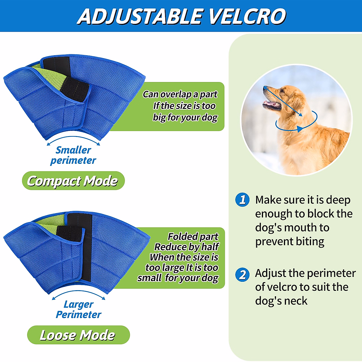 BECDJIASN Soft Dog Cone for Dogs After Surgery, Breathable Dog Cones for Large Medium Small Dogs and Cats Anti-Lick Protective Wound,Adjustable Dog Recovery Cone Collar, Elizabethan Collar for Pet (M)