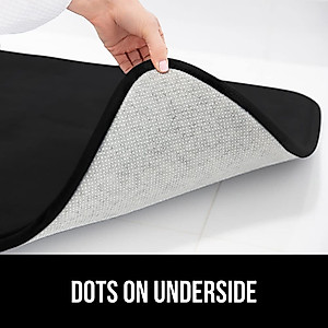 Gorilla Grip Thick Memory Foam Bath Rugs, Soft Absorbent Velvet Bathroom Mats, Durable Dots on Underside, Machine Washable Bathmat, Carpet Rug Room Decor for Shower Floor, 24x17 Mat, Black