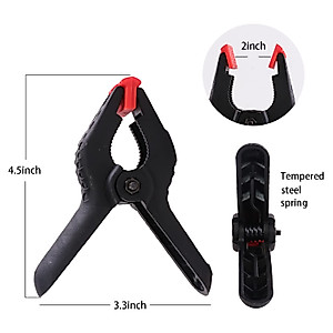 QYXINC 8 Pack 4.5"Heavy Duty Muslin Spring Clamps for Photography Studio, Backdrops Stand, Paper Photo Studio Backdrops