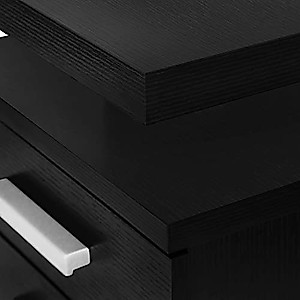 Monarch Specialties 7691 Computer Desk, Home Office, Laptop, Left, Right Set-up, Storage Drawers, 48" L, Work, Laminate, Contemporary, Modern Desk-48 Facing, 47.25" L x 23.5" W x 30" H, Black/Black