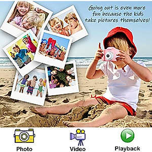 Gridspace Upgrade Kids Camera Toys for 3 4 5 6 7 8 9 Year Old Girl Christmas Birthday Gift Digital Video Camera,Mini Play Video Camera with 1080P HD 2 Inch Screen with 32GB Card