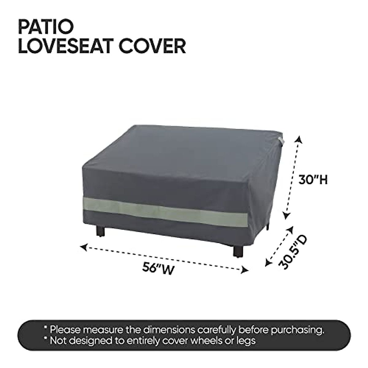 loriano Patio Furniture Covers 4 Piece, Outdoor Furniture Covers Waterproof, 600D Heavy Duty Lawn Patio Covers Set Grey