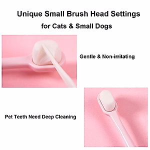 KnocKconK Extra Soft Small Dog Toothbrush Kit, Cat Dental Toothbrush Silicone, Easy to Handle Teeth Cleaning Head, Pet Deep Clean Dense Brush, Safe and Effective Oral Care, Brush Away Breath, 2 Pack