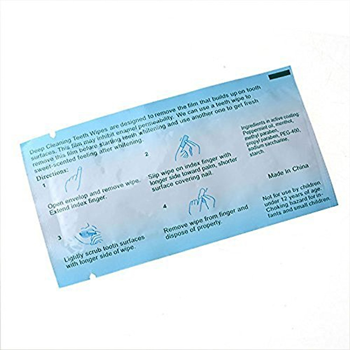 Impressive Smile 100 PCS Deep Cleaning Finger Toothbrush Teeth Cleaning Whitening Wipes for Oral Brush Ups Mint Flavor