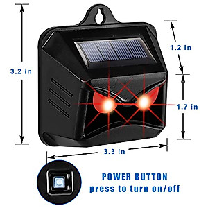 Triumpeek Animal Repeller, Solar Powered Predator Eye Nighttime Animal Deterrent Devices with Red LED Lights, Night Guard Animal Repellent Scares Coyote Skunk Raccoon Deer Away from Yard Chicken Coop