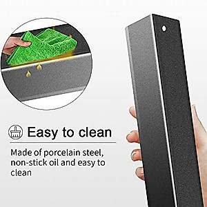 BBQ funland PH7635 (3-Pack) Porcelain Steel Heat Plate for Weber Spirit 200 Series with Front-Mounted Control Panels Gas Grills, Aftermarket Replacements (15.3” x 3.5” x 2.5”)