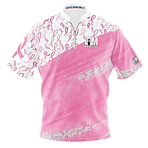 Logo Infusion Dye-Sublimated Bowling Jersey (Sash Collar) - I AM Bowling FUN Design 2037 - NO LOGO - Breast Cancer Awareness (Large)