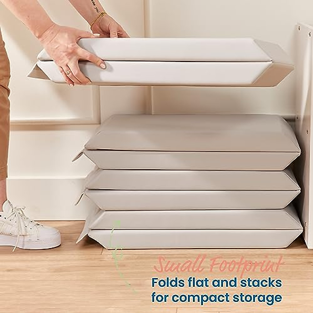 ECR4Kids SoftZone Play Patch Toy Bins, Beginner Playset, Light Grey, 2-Pack