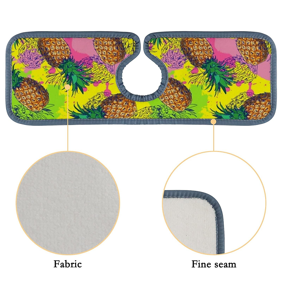 Kitchen Faucet Absorbent Mat 3 Pieces Bright Color Pineapples Faucet Sink Splash Guard Bathroom Counter and RV,Faucet Counter Sink Water Stains Preventer