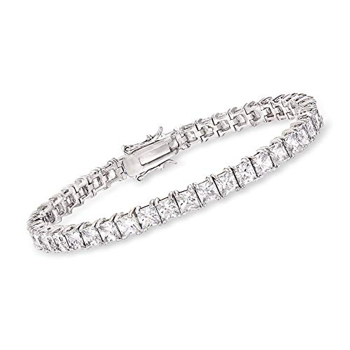 Ross-Simons 19.00 ct. t.w. Princess-Cut CZ Tennis Bracelet in Sterling Silver. 8 inches