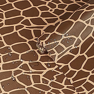 17.7" x 117" Brown Geometric Contact Paper Peel and Stick Geometric Wallpaper Decorative Self Adhesive Vinyl Wrap Contact Paper for Cabinets Countertops Furniture Shelves Drawer Liner