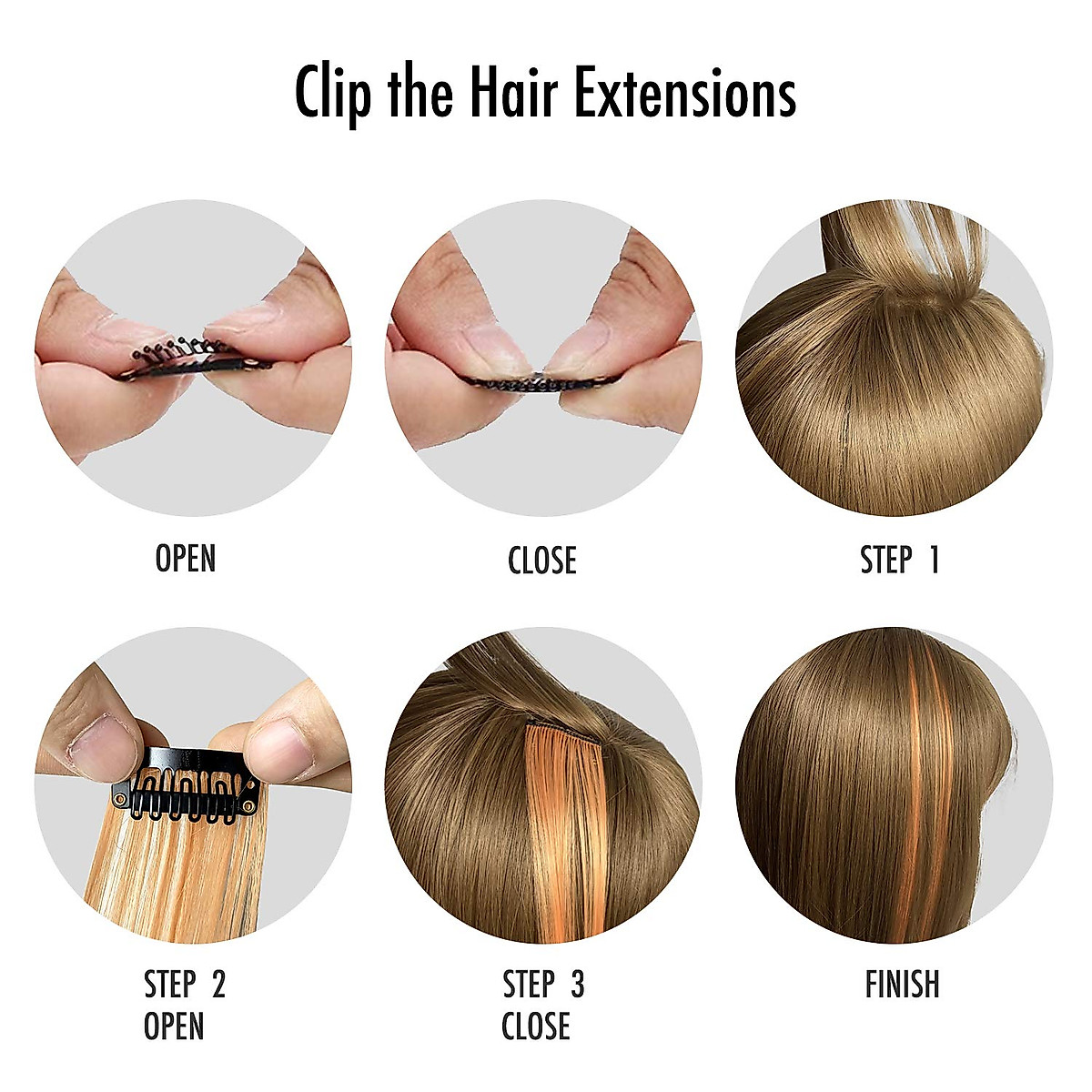 12PCS Colored Red Hair Extensions Straight Multicolor Clip in Colorful 20 Inch Rainbow Hair Extensions for Kids Women's Gifts Halloween Christmas Party Highlights (12pcs Red)