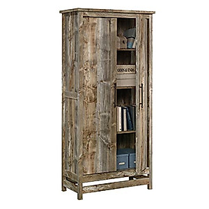 Sauder Granite Trace Storage Cabinet, L: 35.2" x W: 16.26" x H: 71.97", Rustic Cedar finish