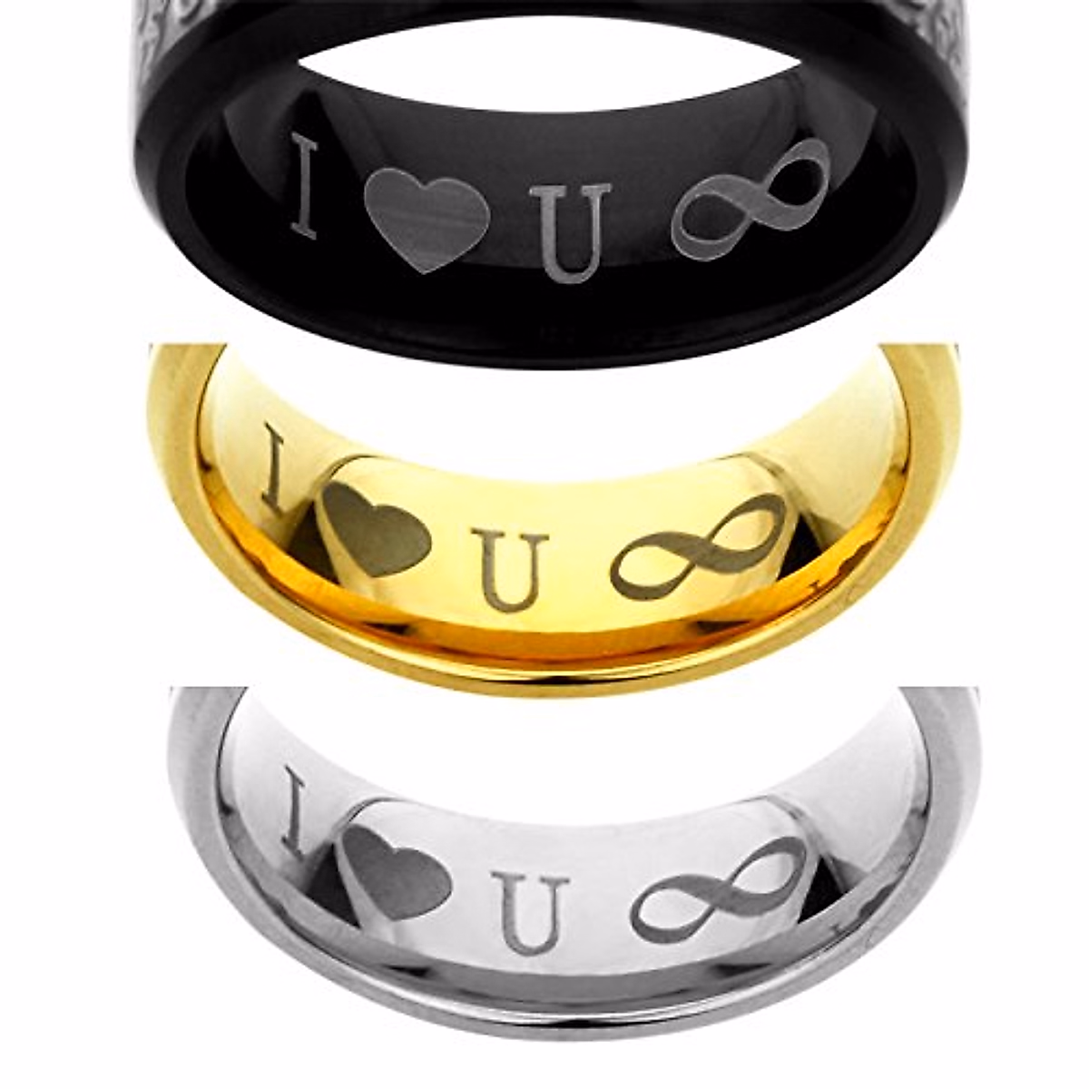 Prime Pristine Free Engraving Personalized Stainless Steel Wedding Band Ring 6MM Celtic Knot Engraved Ring SZ:9