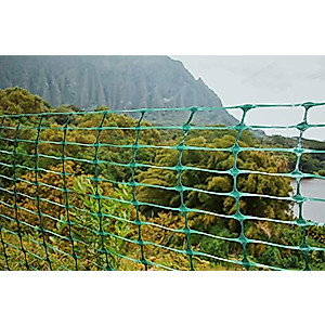 Safety Fence + 25 Steel Plant Stakes, Extra Strength Mesh Snow Fencing, Temporary Green Plastic Garden Netting 4x100 Feet Fence & 25, 4 Foot Stakes, Above Ground Barrier for Construction Dogs Plants