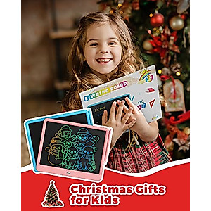 KOKODI 12 Inch LCD Writing Tablet with Anti-Lost Stylus, Erasable Doodle Board Colorful Toddler Drawing Pad, Car Travel School Games Toys for 3 4 5 6 7 8 Kids, Birthday Gift for Girls Boys Adults Blue