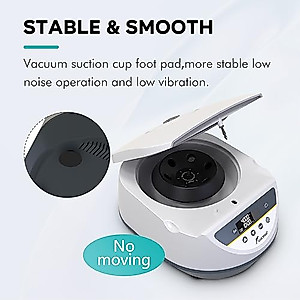 LAB FISH PRP Lab Benchtop Centrifuge Machine 6 x 2ml/5ml/10ml/15ml Capacity Test Tubes,Low Speed 500-5000r/min,Max 3074xg RCF