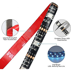 Iyicuus Tow Sets Battery Powered LED Strip Lights, 9.8ft 24-Keys Remote Controlled, DIY Indoor and Outdoor Decoration (2)