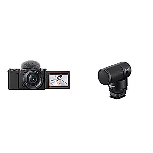 Sony Alpha ZV-E10 - APS-C Interchangeable Lens Mirrorless Vlog Camera Kit - Black Vlogger Shotgun Microphone ECM-G1