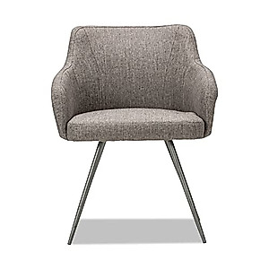Alera ALECS4351 Captain Series Chrome Base 24 in. x 24.5 in. x 30.25 in. Guest Chair - Gray Tweed