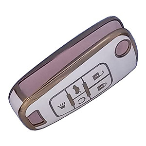 Guibuhuse 360°Protection TPU Key Fob Cover Case Protector Fit for Buick Encore Lacrosse Regal Verano（Violet Accessories OHT01060512 5461A-01060512 (White)