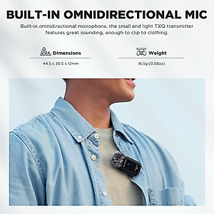 Saramonic Blink500 Prox-Q4 Wireless Lavalier Microphone for iPhone iPad - Mini Plug Play Cordless Lapel Mic for Vlog Podcast Facebook Live Stream Filming Video Recording (TX+TX+RX)