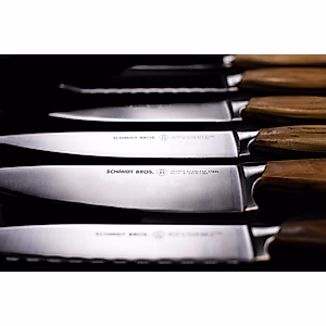 Schmidt Brothers - Bonded Teak 5" Santoku Knife, High-Carbon German Stainless Steel Multipurpose Kitchen Cutlery