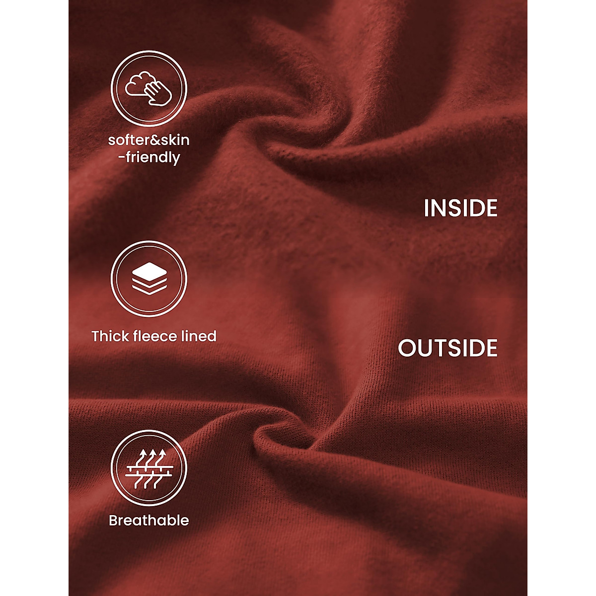 CRZ YOGA Womens Fleece Lined Half Zipper Sweatshirts Funnel Neck Long Sleeve Oversized Pullover Hoodies with Thumb Holes Jujube Brown Medium