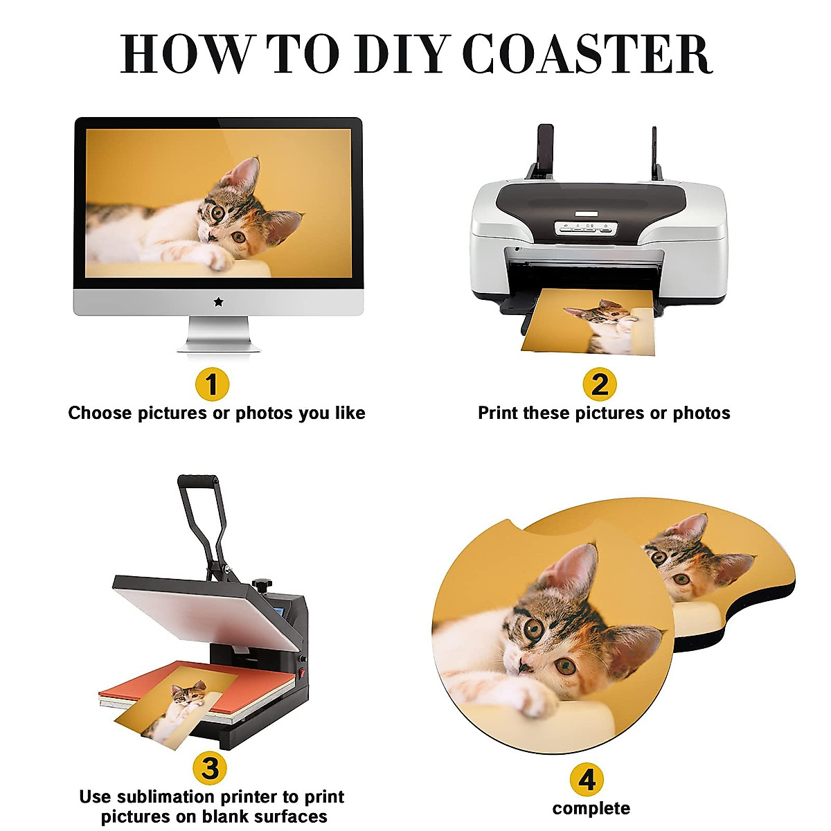 10 PCS Sublimation Blank Car Coasters, 2.75 in Circular Opening Blank Sublimation Coasters for Thermal Sublimation DIY Crafts,Car Coasters AROIC.