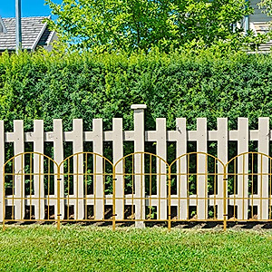 Decorative Garden Fence Panel Border 10 Pack,Garden Fencing for Yard Outdoor, No Dig Fence for Dogs Metal Small Garden Fence Animal Barrier (10ft)