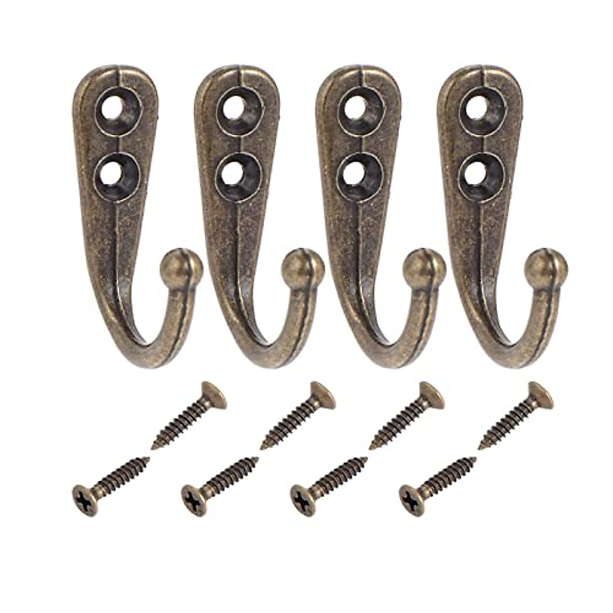 15 Pcs Wall Mounted Coat Hooks, Hooks for Wall, Mug Hooks, Hanger Hook with 35 Pieces Screws for Towel, Key, Robe, Coats, Scarf, Bag, Cap, Coffee Cup, Mugs