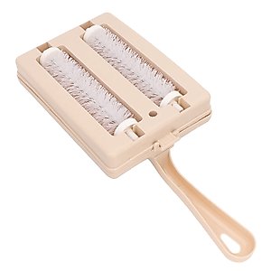 Handheld Dust Cleansing Brush, Manual Carpet Sweeper with Double Rollers, Bed Sheets Sweeping Cleaning Brush with Handle, Hand Broom Brush for Bed Sofa Furniture Clothes Desktop Counter