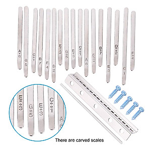 Thumb Piano Keys Set Kit, Bridge Saddle and 17 Stainless Steel Keys for Kalimba Thumb Piano DIY Replacement Parts Keyboard instrument accessories