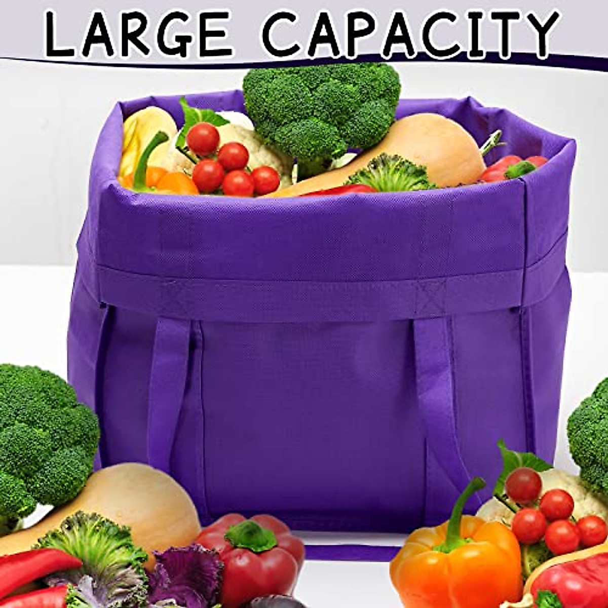 20 Pack Reusable Grocery Bags Shopping Tote Bags with Handles Heavy Duty Foldable, Washable (Multicolor)