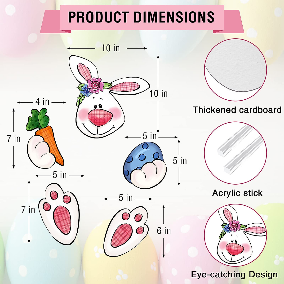 Auirre Easter Bunny Christmas Tree Topper, Rabbit Egg Carrot Decorative Tree Ornaments Decor, Holiday Indoor Home Decorations Party Supplies