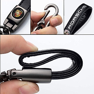 Leather Keychains for, Car Key Chain with Men and Women, Keychain Keyring Car Accessories, Family Presents, Black