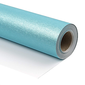 WRAPAHOLIC Wrapping Paper Roll - Blue with Metallic Shine for Birthday, Holiday, Wedding, Baby Shower - 30 inch x 16.5 feet