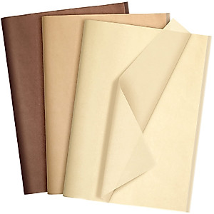 300 Sheets Kraft Tissue Paper for Packaging, 14 x 20 Inches Gift Wrapping Bulk Tissue Paper Decorative for Irish Easter Baby Shower Graduation Weddings Birthday DIY Project (Brown Series)