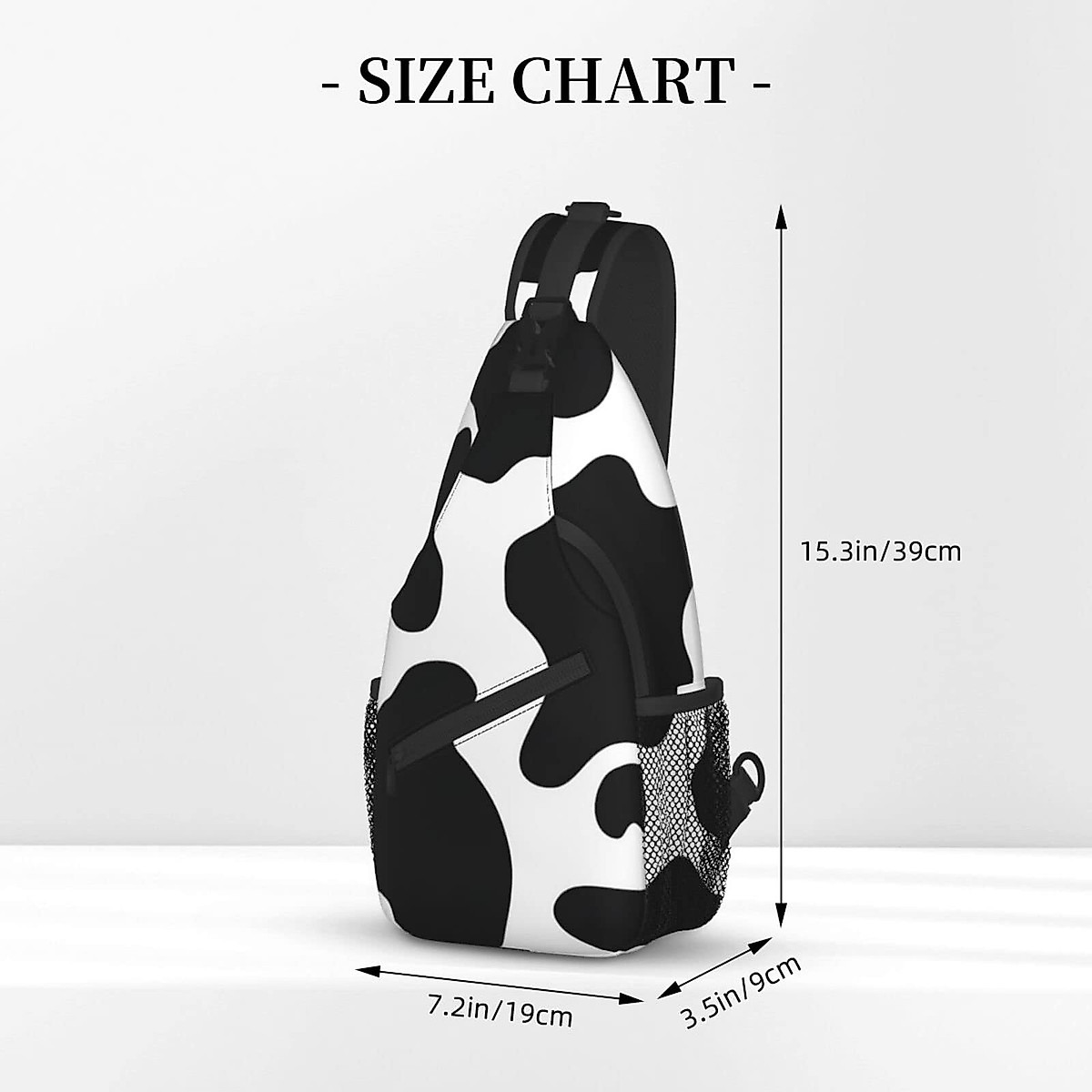 MuMuYun Sling Bag, Black & White Cow print Crossbody Sling Backpack for Casual Shoulder Women & Men
