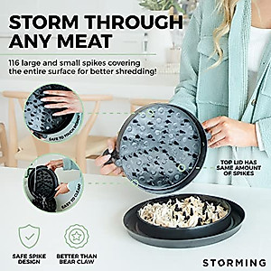 Storming Chicken Shredder Tool Twist - 116 Spike Meat Shredder Kitchen Gadgets for the Shreddiest Chicken AND Steak! Full Surface Pulled Pork Shredder, Thick Meat Breaker Upper, Shredding Machine