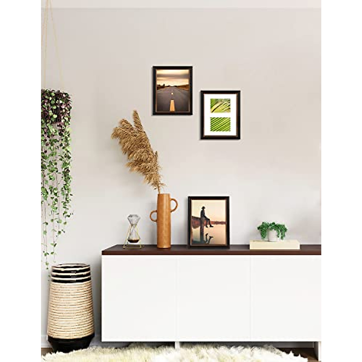 Golden State Art, 11X14 Photo Frame, White Mat For 2-5X7 Photos, Real Glass, Landscape/Portrait Wall Display, Home D Cor, Gift For Families, Students, Friends, Black With Burgundy/Gold Trim