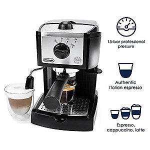 DeLonghi EC155 15 Bar Espresso and Cappuccino Machine, Black