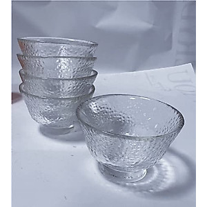 Rikyo 6 Pcs Sake Tea Cups,Heat Resistant Glass Teacup,Mini Espresso Cups,Kung Fu Tea Set,Small Chinese Tea Cup,50ml 1.69 Oz No Handles,Handmade Japanese Cold Sake Sushi Wine Tea Cup