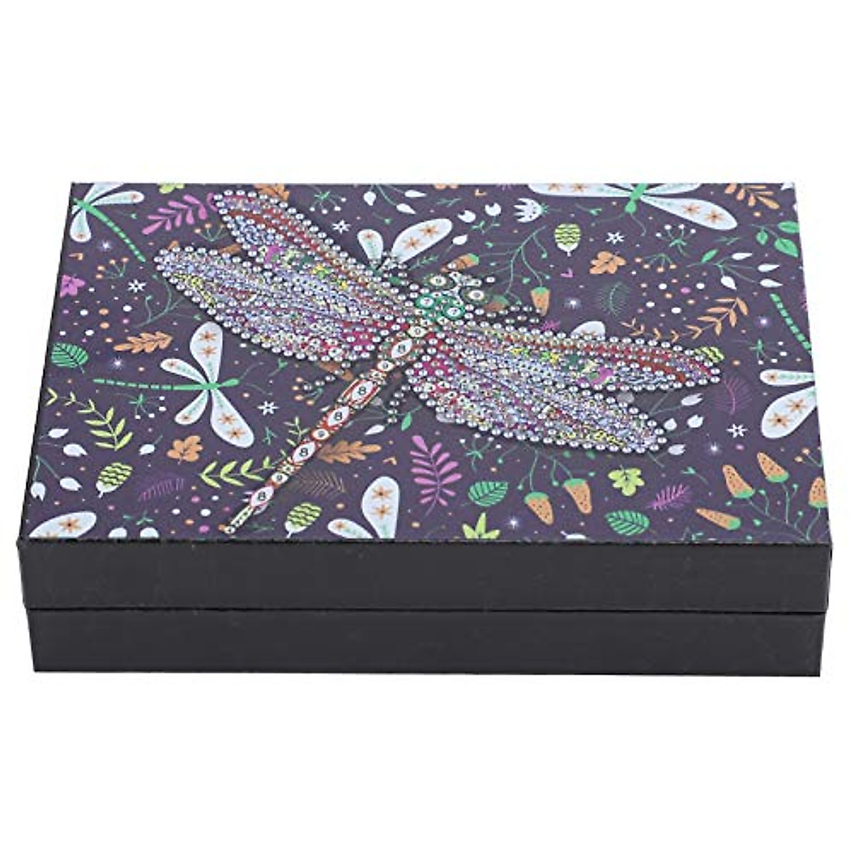 Rhinestone Painting Jewelry Box, Dragonfly Pattern Storage Case for 5D DIY Storage Container Embroidery Kits for Gifts