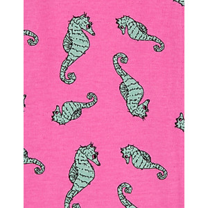 Leveret Kids Pajamas Baby Boys Girls Footed Pajamas Sleeper 100% Cotton (Sea Horse, Size 3 Toddler)