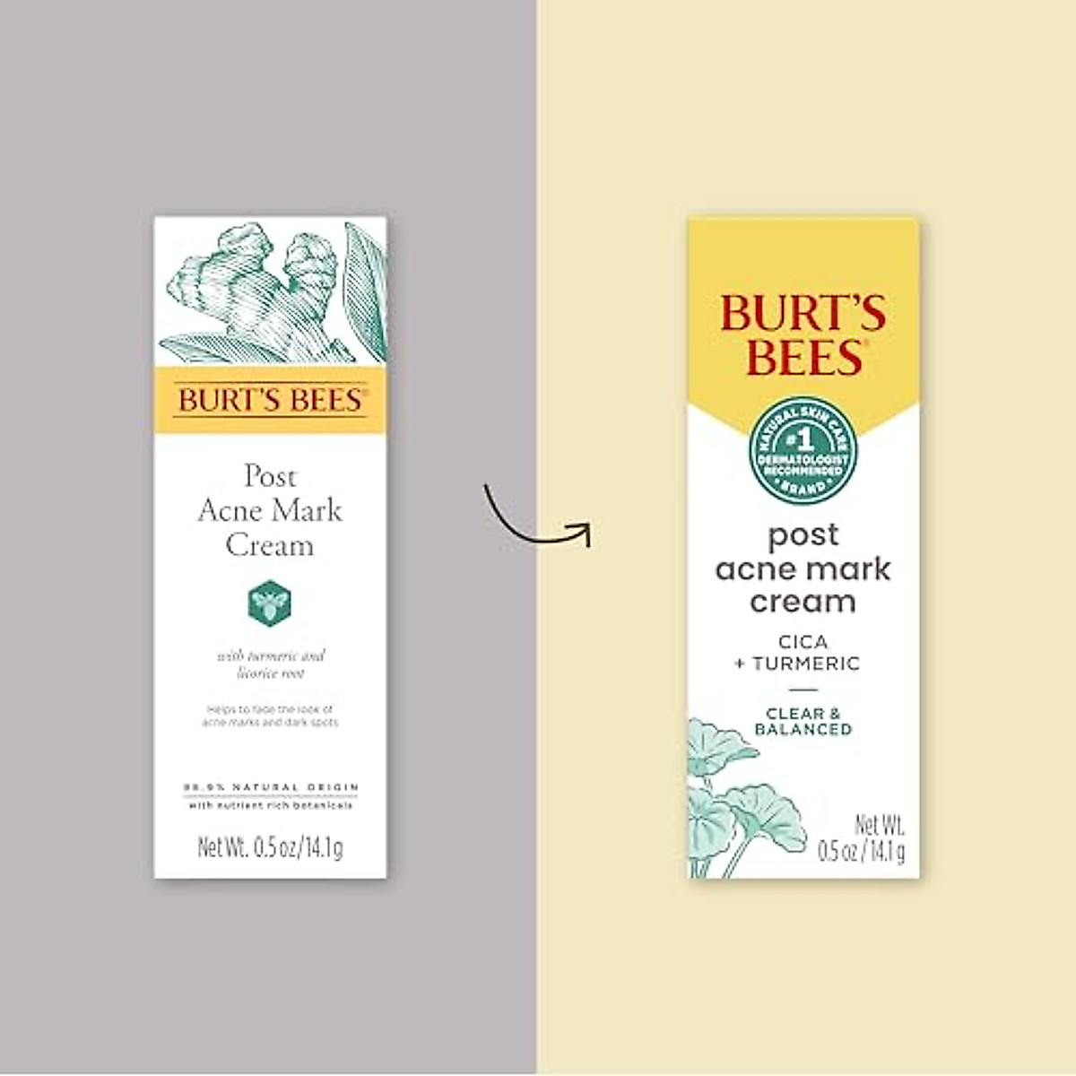 Burt’s Bees Post Acne Mark Cream for All Skin Types, Gentle Dark Spot Correcting Cream for Face, Formulated with Turmeric, 0.5 Oz.